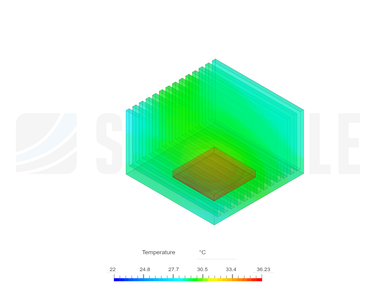Plate fin cpu cooling (forced convection) by 1925832 | SimScale
