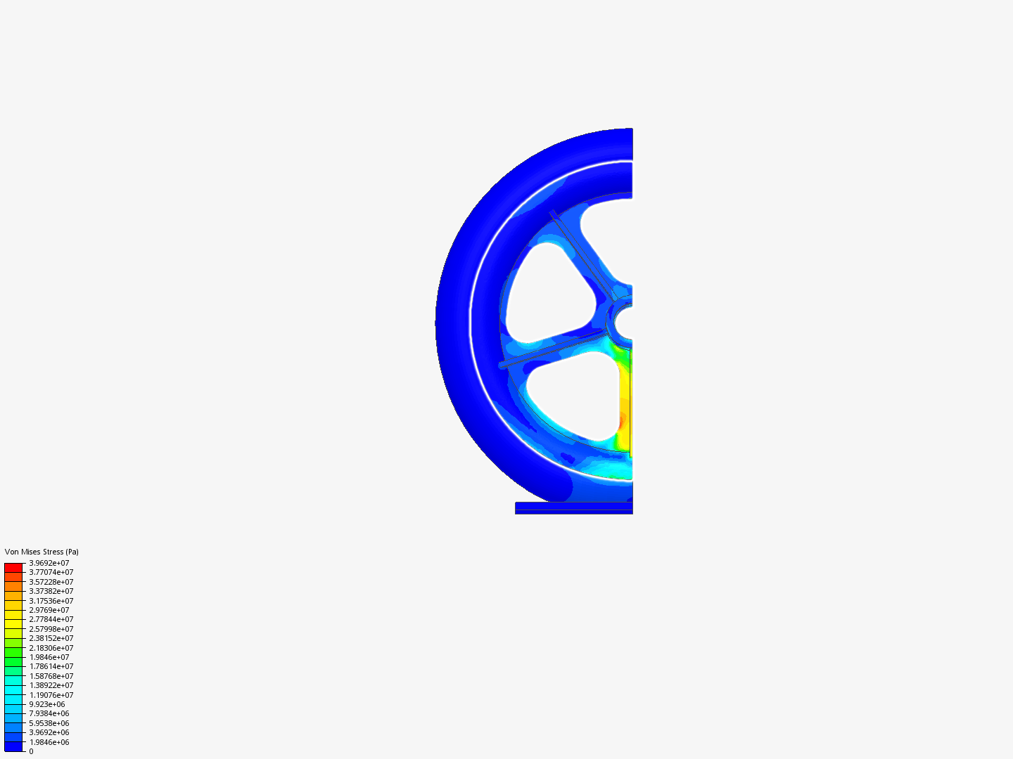 Tutorial: Nonlinear Analysis of a Wheel by 201910257 | SimScale