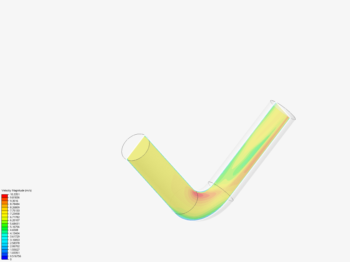 Fluid flow through pipe bend by AshishR | SimScale