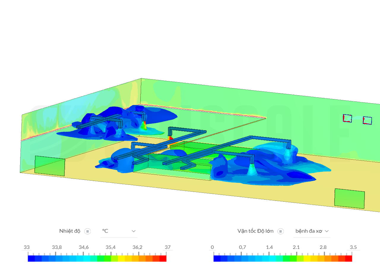 Ventilation simulation in the eco wash workshop 02 by HCAR01 | SimScale