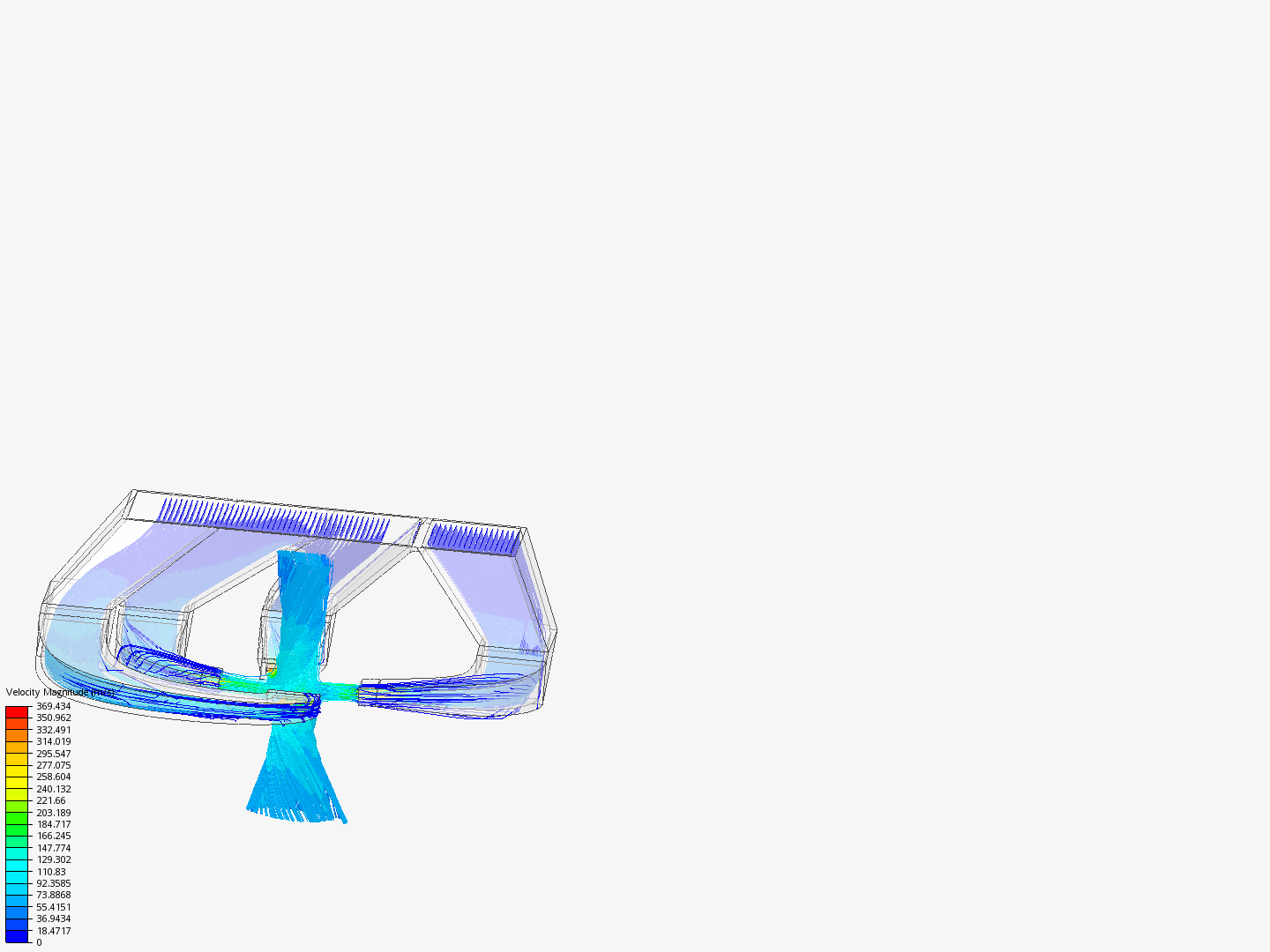 Air Duct 4x - vortex switch -3deg vent out 2mm single entry by Maaareee | SimScale
