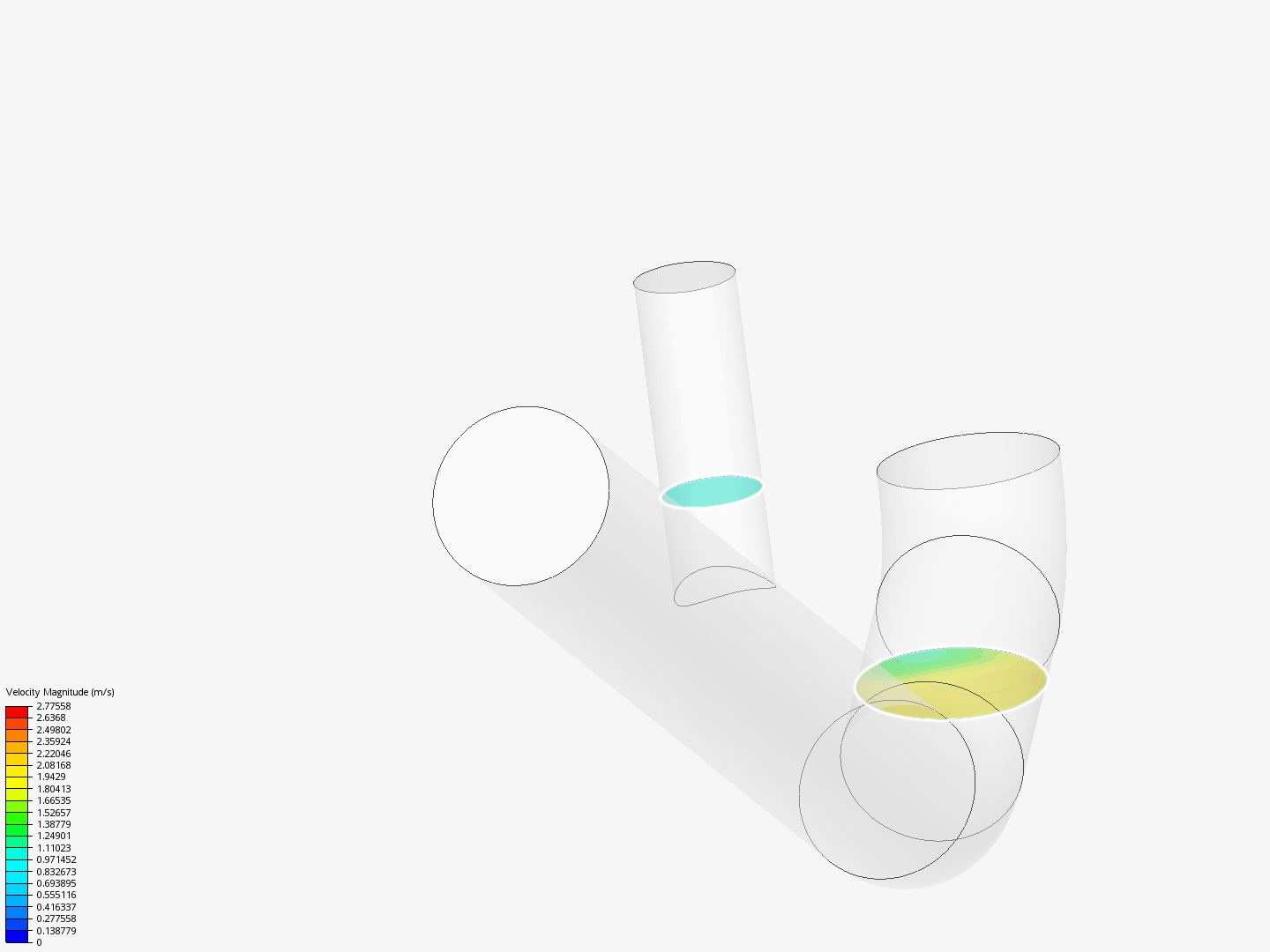 Pipe flow with two inlets by MalcolmP | SimScale