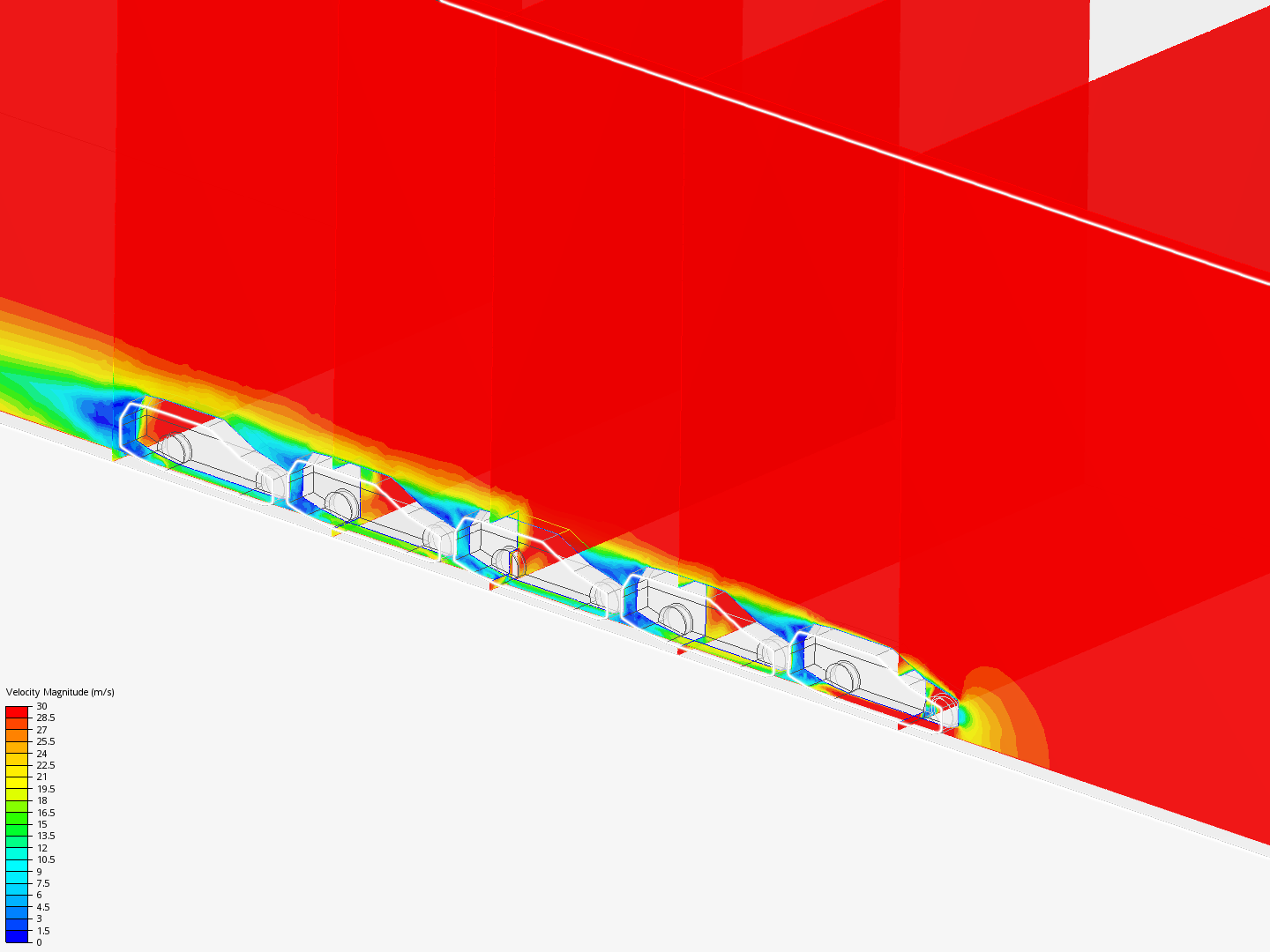 CFD External Flow Analysis Five Car by Pinko | SimScale