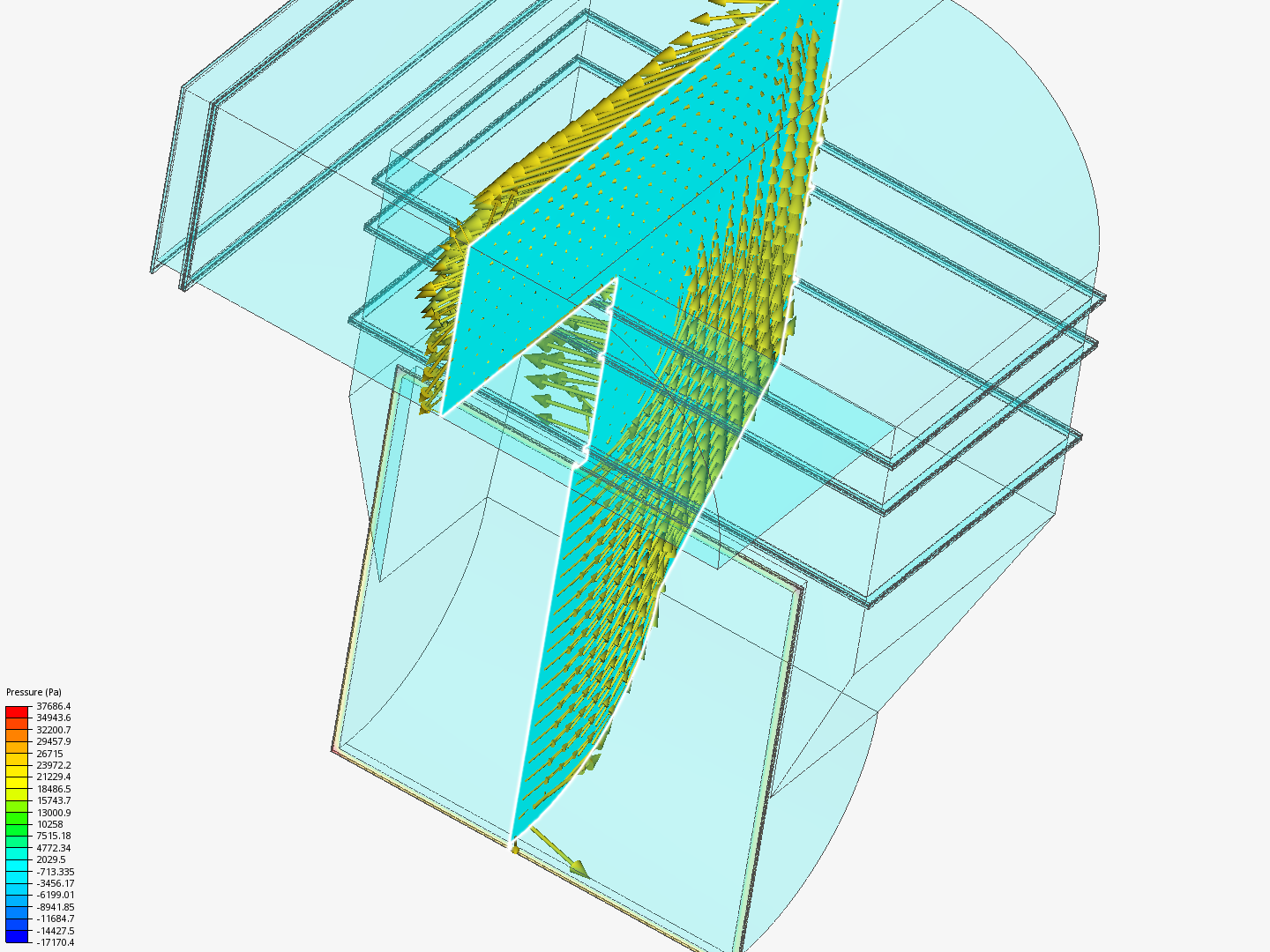 Air Flow In SDG Discharge Ducting by Sahroon79 | SimScale