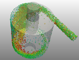 Particle flow through a cyclone separator by Steelduines | SimScale