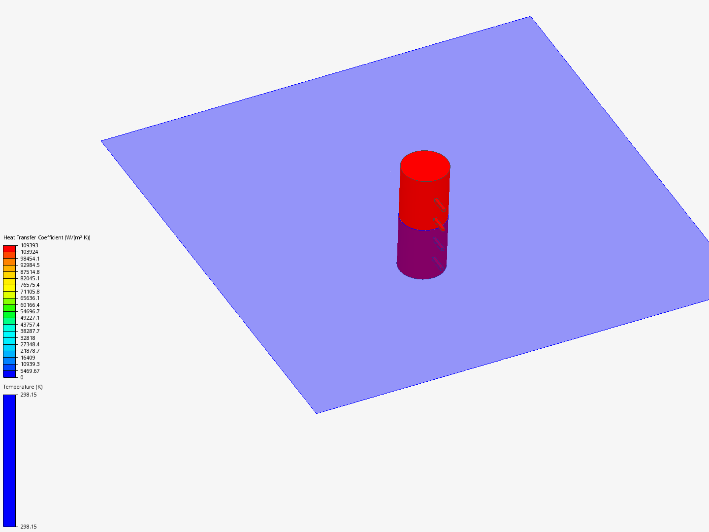 Convective heat transfer for air across pin fin integrate...