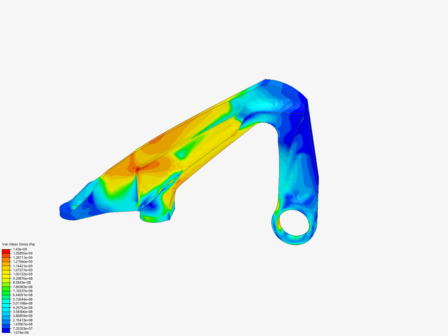 Nonlinear Analysis of Aircraft Engine Bearing Bracket by abeta_a | SimScale