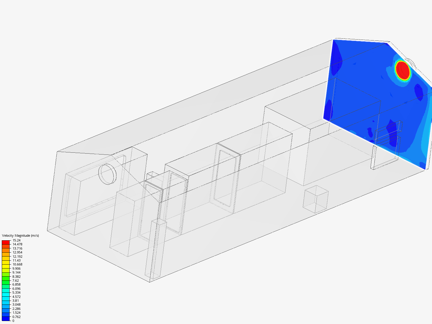 (RevC) Fans with ducting (10 per. VFD Heat Load)s by ali_iqeng | SimScale