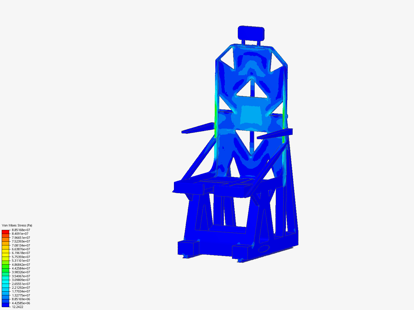 Pilot Seat Frame Stress Test by awramey1204 | SimScale