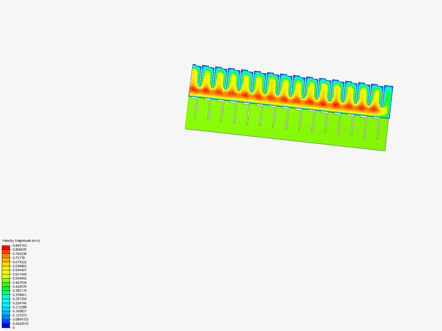 Flow behavious of Solar PV cooling system by bk19110254 | SimScale