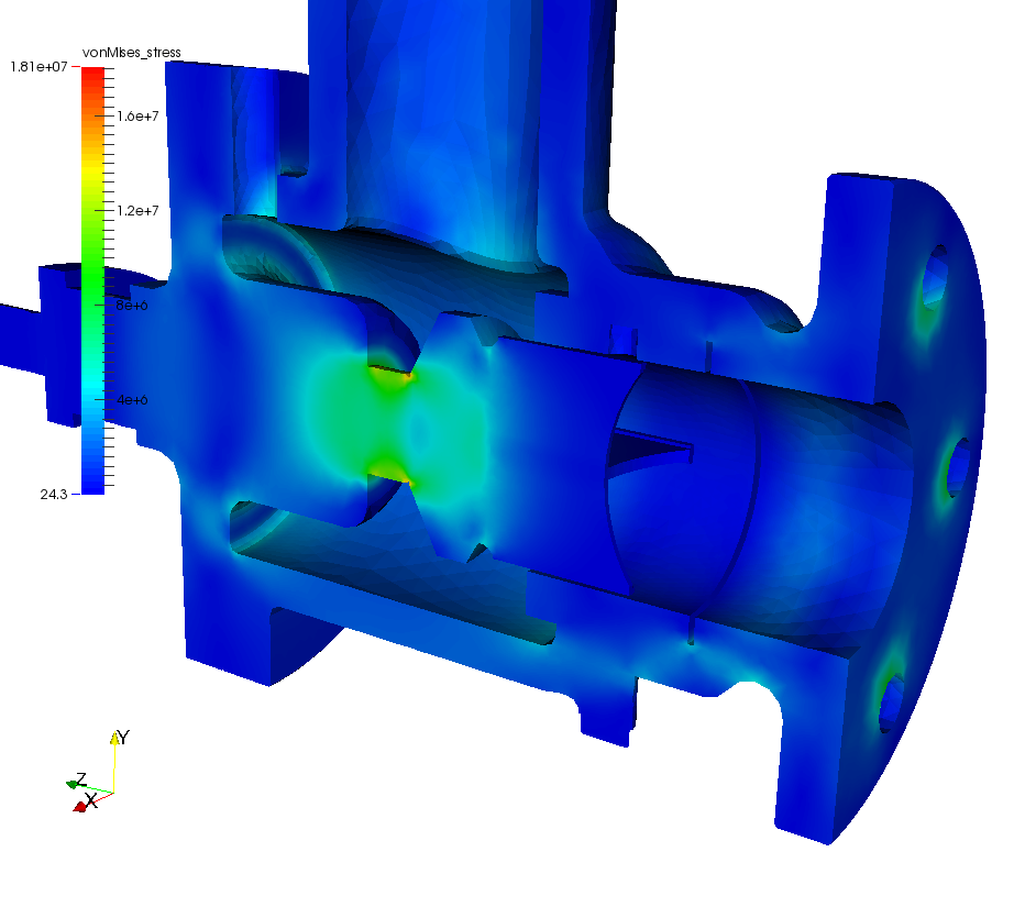 Internal Pressure Load of a Pneumatic Valve by dheiny | SimScale