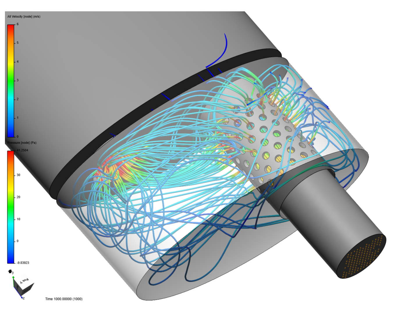 CFD flow analysis of Exhaust Silencer by donvic | SimScale