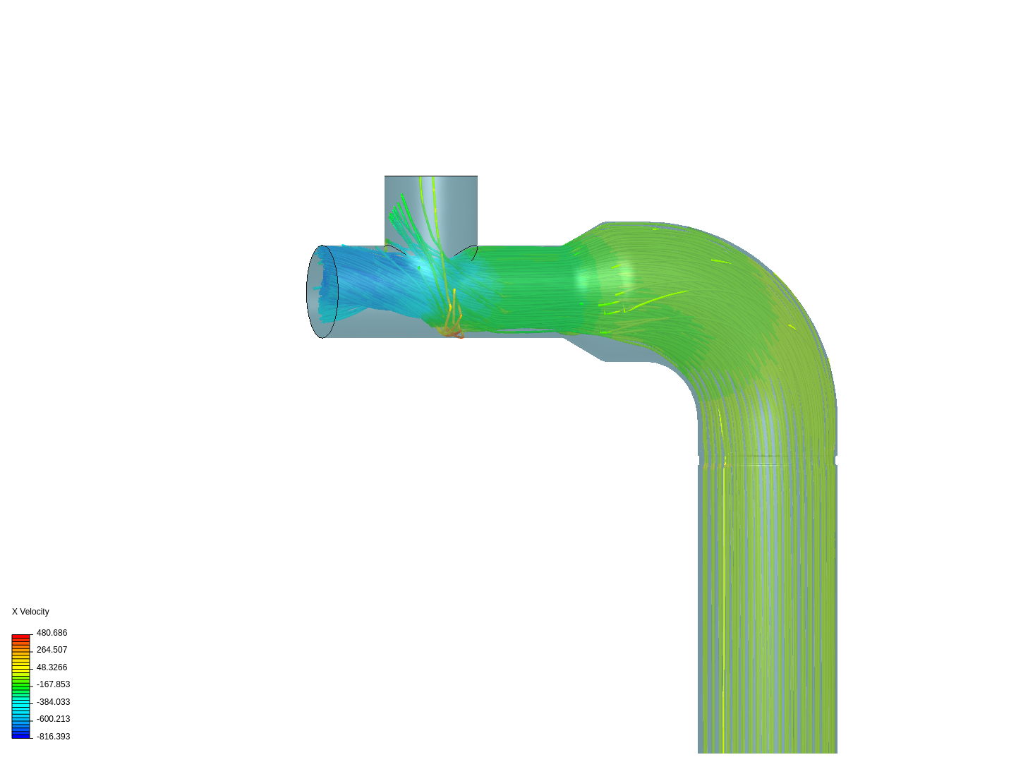 6x4 Reduction with Tee by ebuenrostro | SimScale