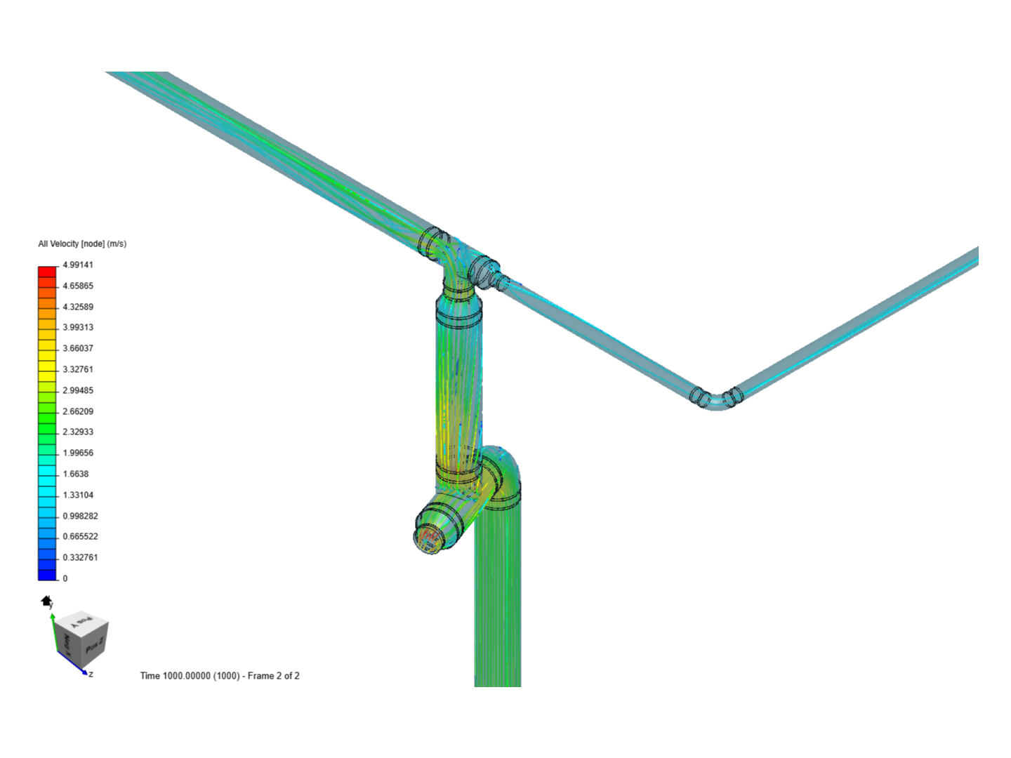flow through Tees and reductions by ebuenrostro | SimScale