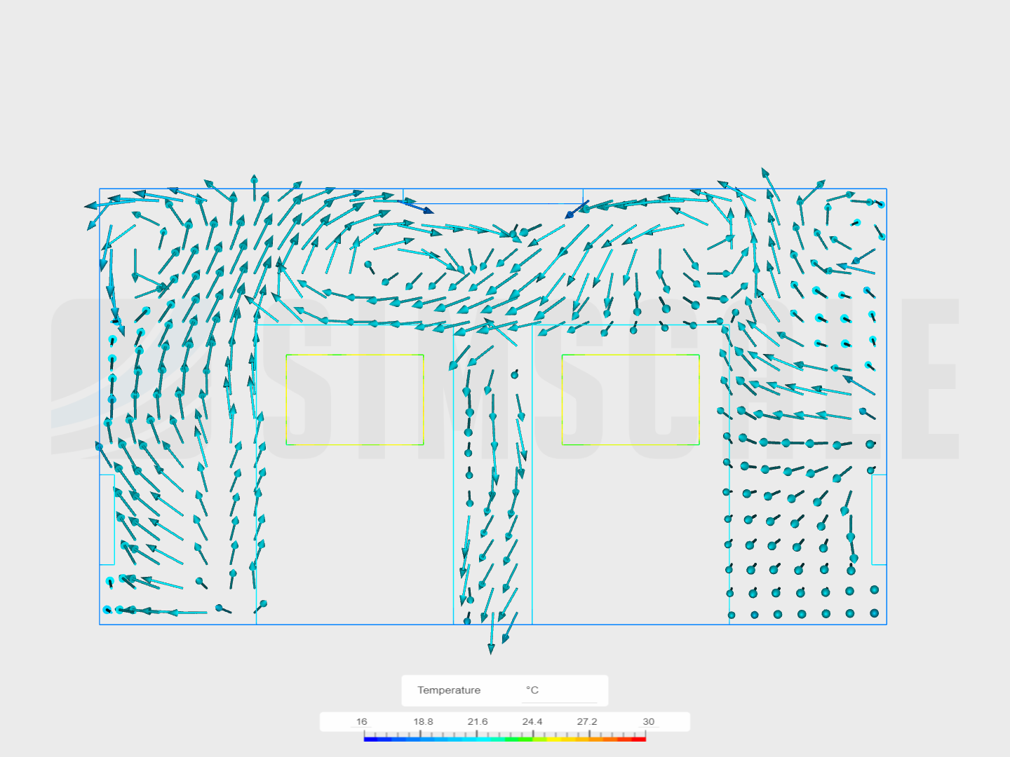 CFD air flow analysis on server room by hnadeem88 | SimScale