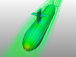 Simulation of External Fluid Flow around a Submarine by jprobst | SimScale