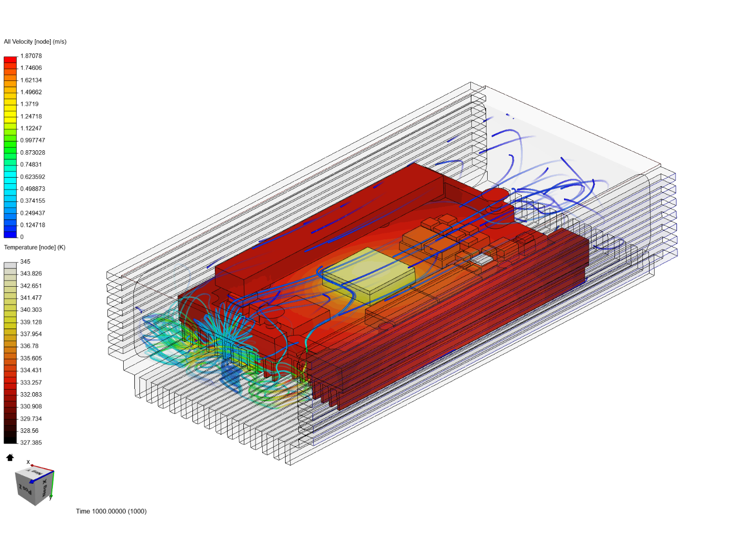 Internal Natural Convection Electronics Cooling -MB by mbemis | SimScale