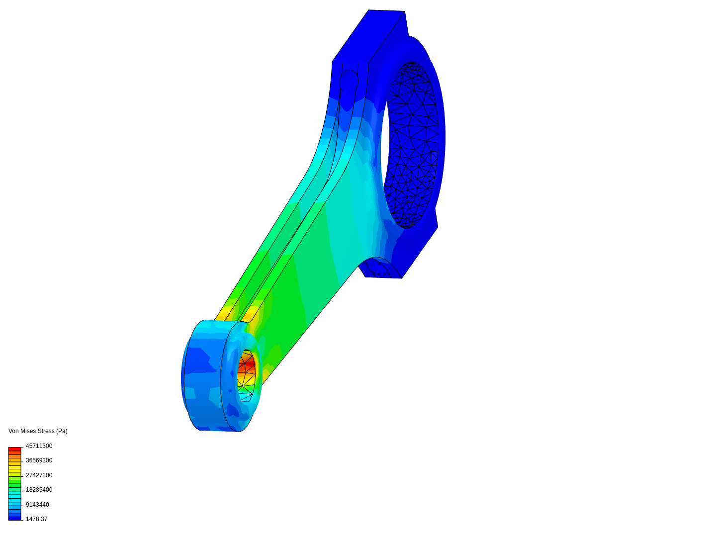 Tutorial 1: Connecting rod stress analysis by mfernandez_120 | SimScale