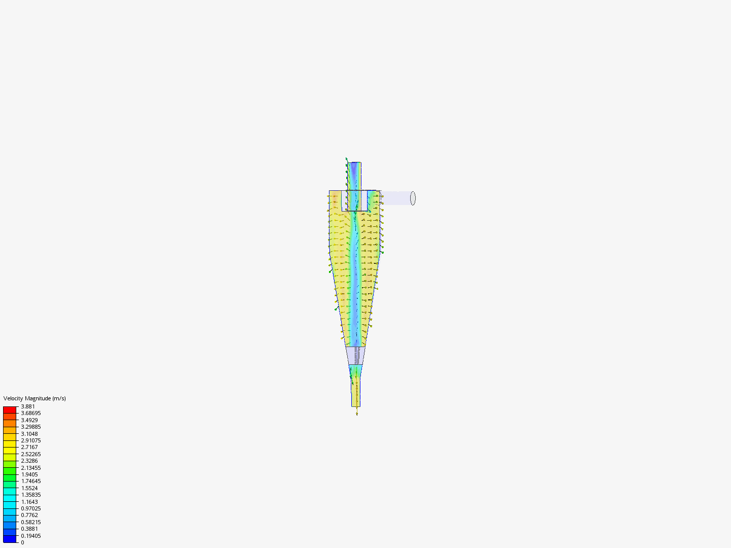 Cyclone Separator with Vortex Breaker by mindenn123 | SimScale