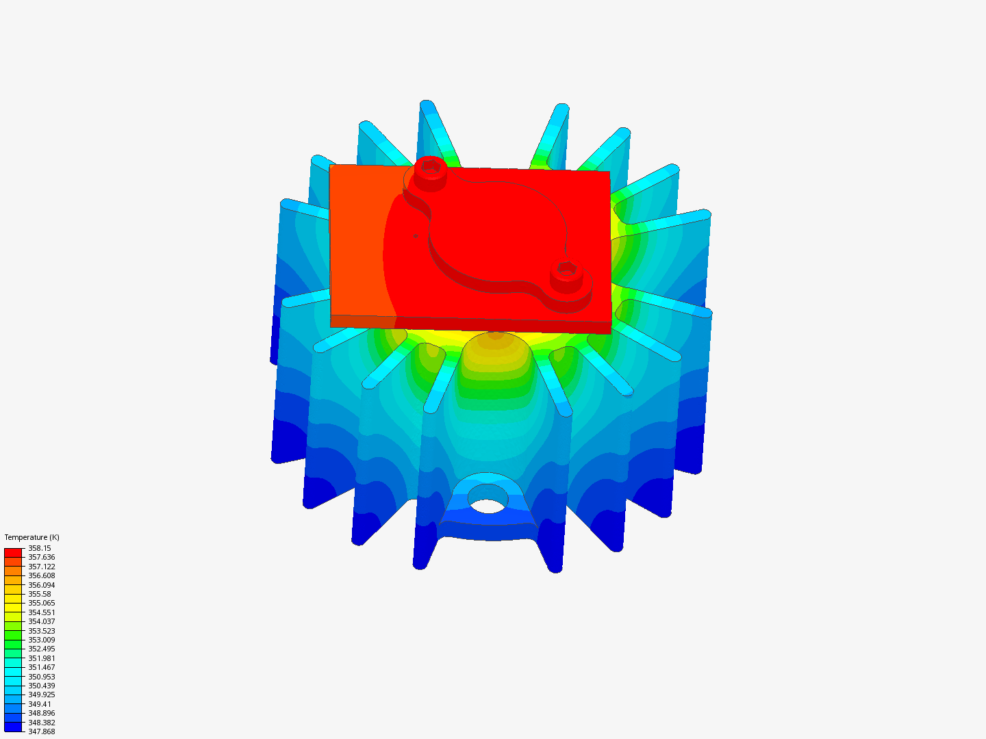16 fin Heat Transfer Sim by rickz | SimScale