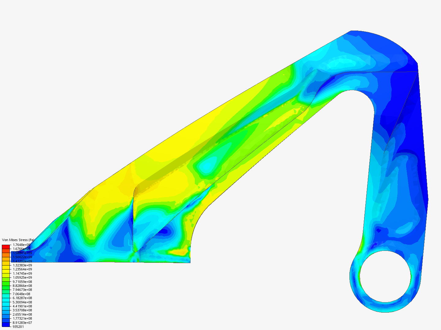 Nonlinear Analysis of Aircraft Engine Bearing Bracket by russellcruz161 | SimScale