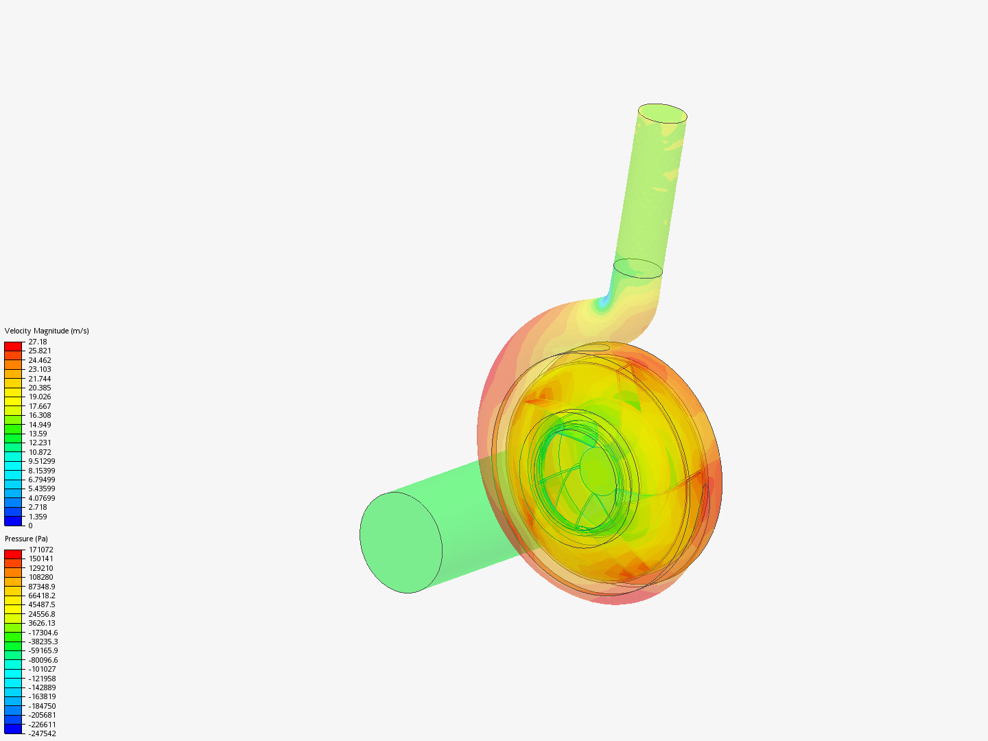 Pump CFD Simulation (CENTRIFUGAL PUMP) - Copy by tchaudhari2008 | SimScale