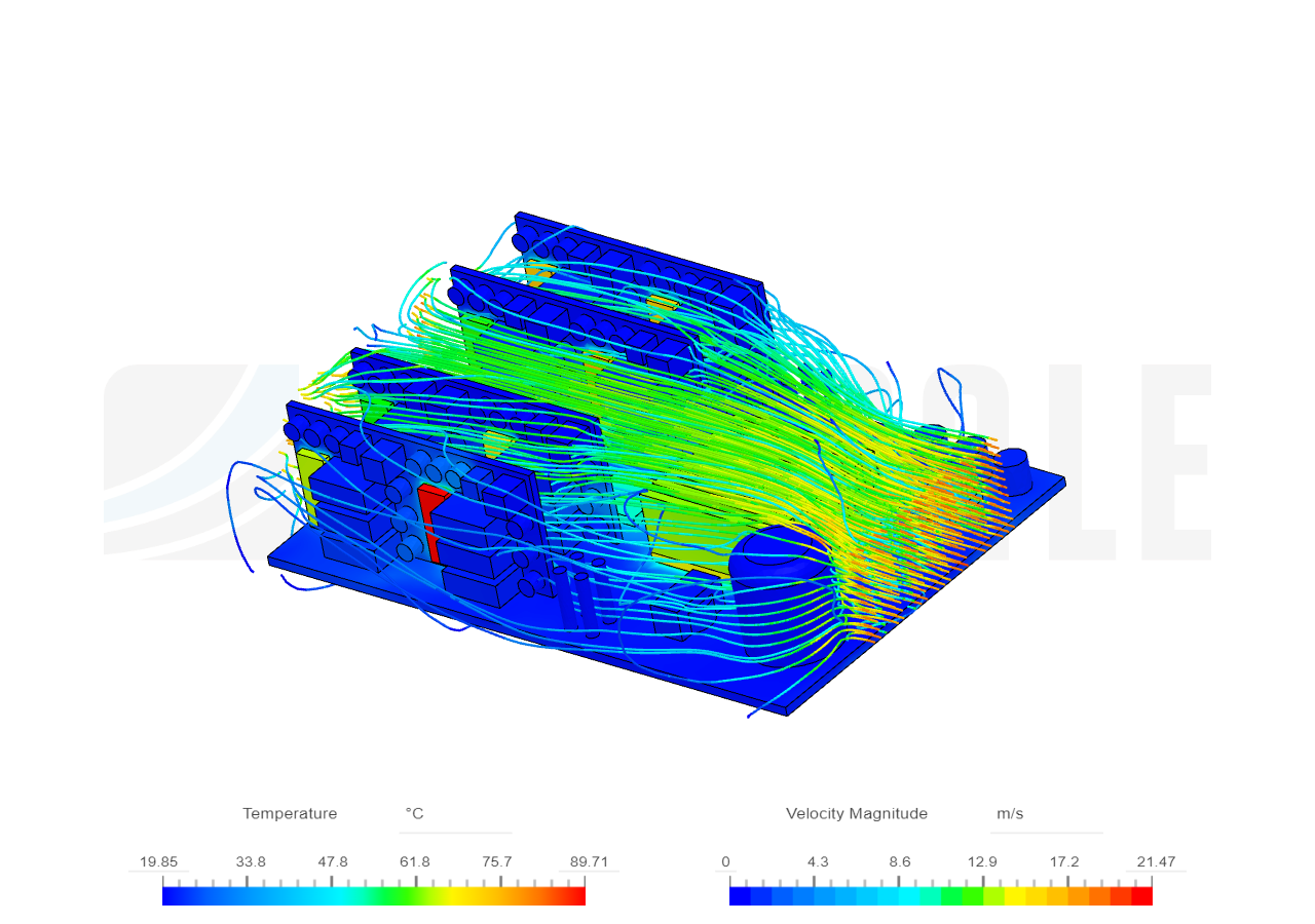 Advanced Tutorial: Thermal Management of an Electronics Box using CHT by u4525402 | SimScale