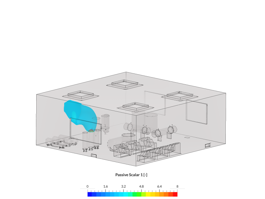 Gas Leak with Fan - Template by whssimulations | SimScale