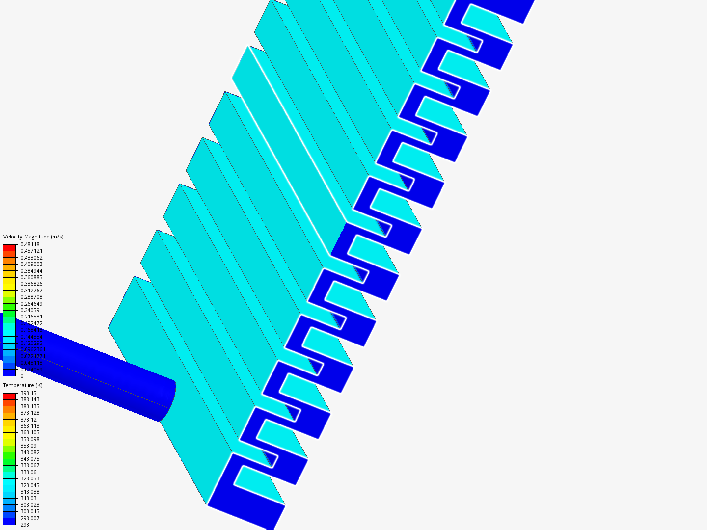 Flow in HeX by wilford_smith | SimScale