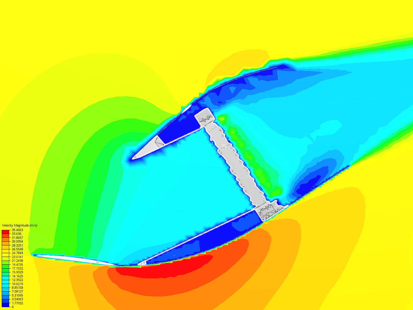 Final sidepod diffuser free stream 55mph by zscan | SimScale