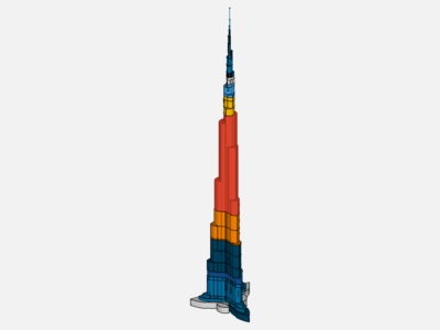 Wind load Burj Khalifa by marc2468kr | SimScale
