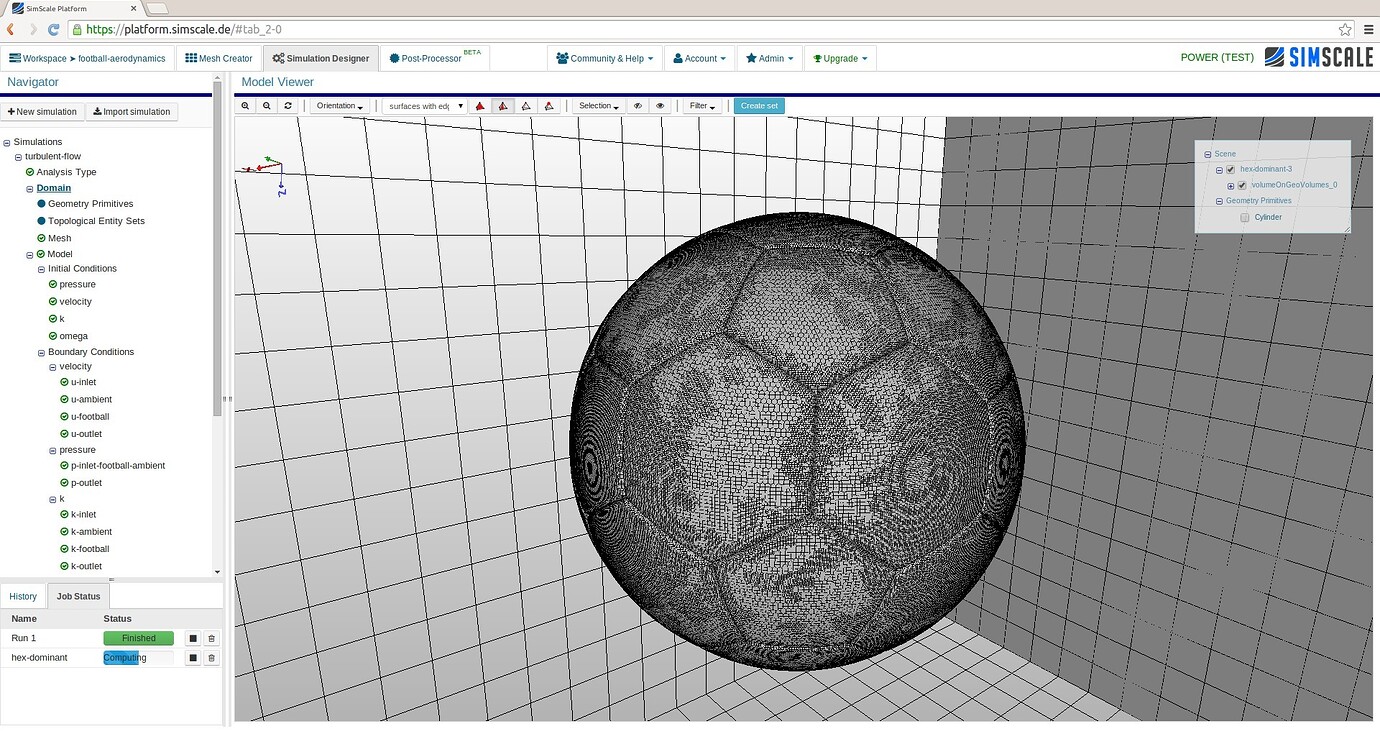 Simulation of Airflow around a Football by dheiny | SimScale