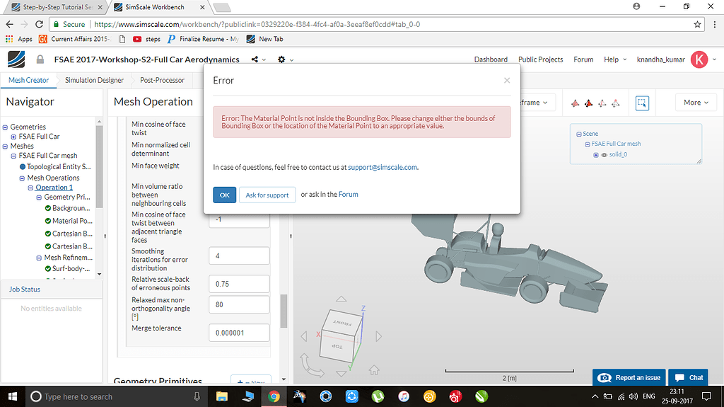 Material Point outside the Bounding Box - Project Support - SimScale CAE Forum