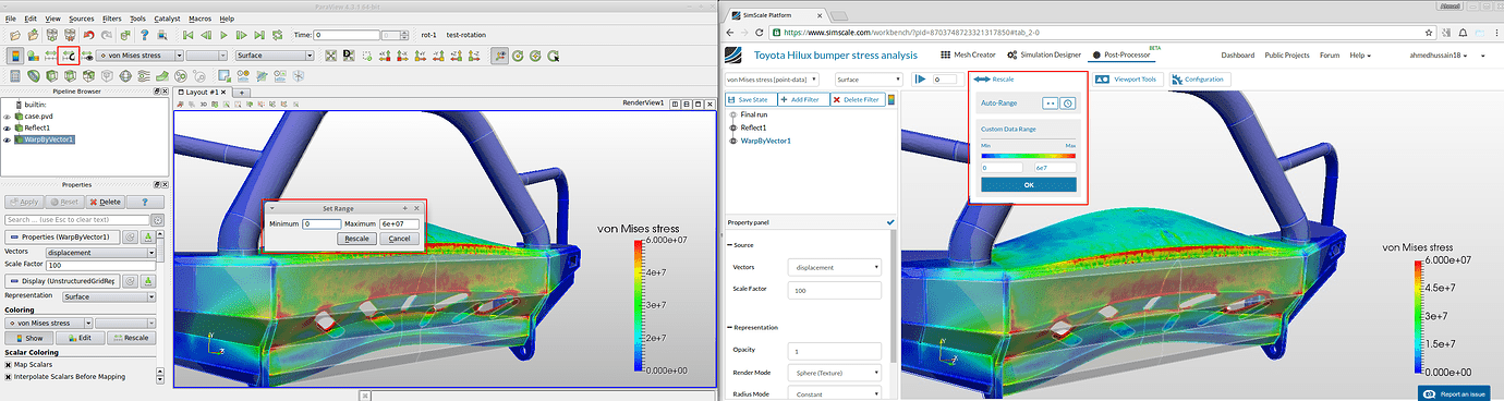 FEA post-processing guide (using online post-processor and local Paraview) - Post-processing ...
