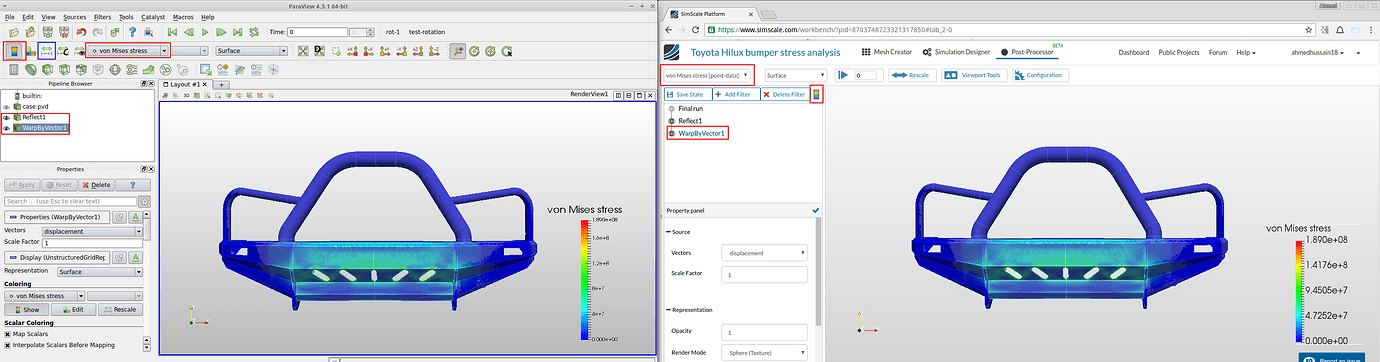 FEA post-processing guide (using online post-processor and local Paraview) - Post-processing ...