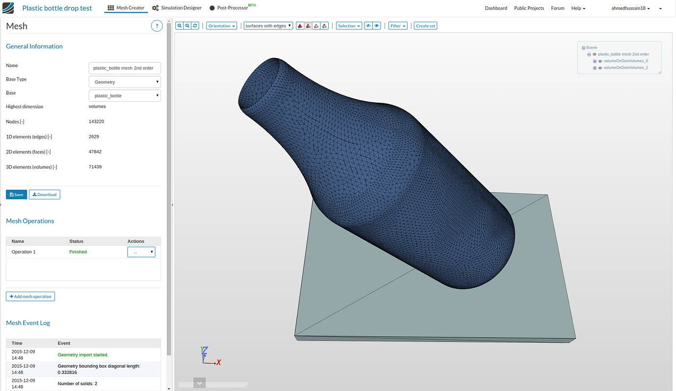 Drop Test of a Plastic Bottle - von Mises Stress by ahmed...