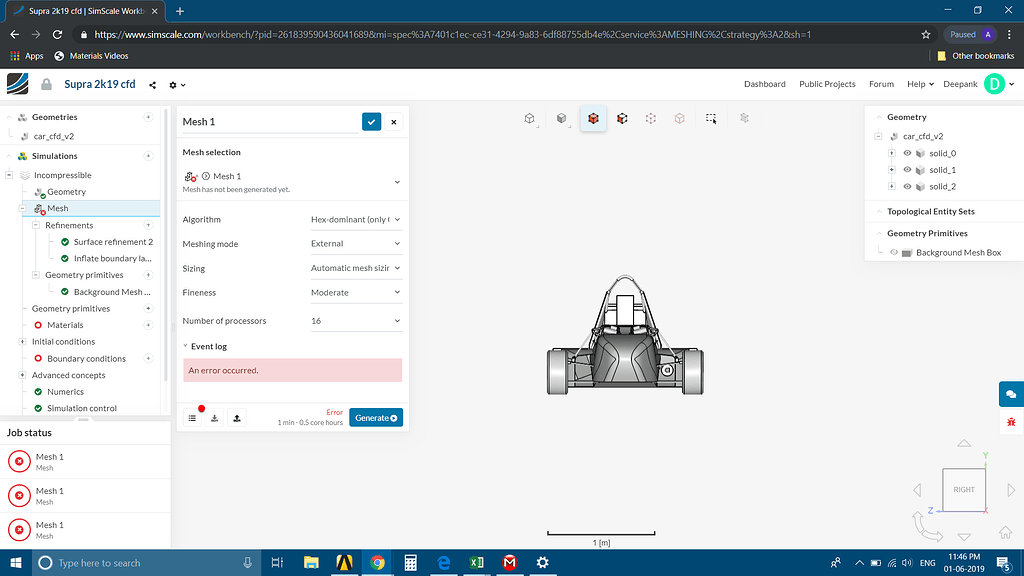 Error in mesh - CAD & Meshing - SimScale CAE Forum