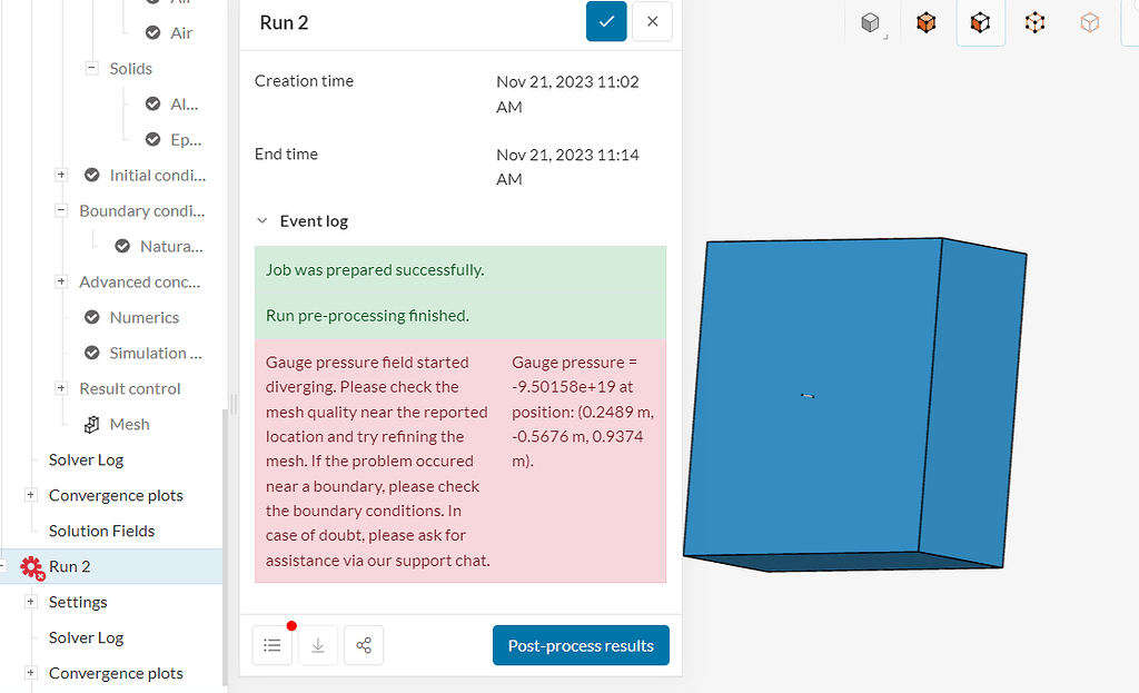 Simulaton error - Thermal - SimScale CAE Forum
