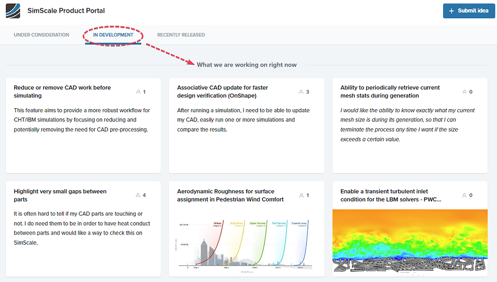 How to suggest new features or check what is currently under development (SimScale Roadmap ...