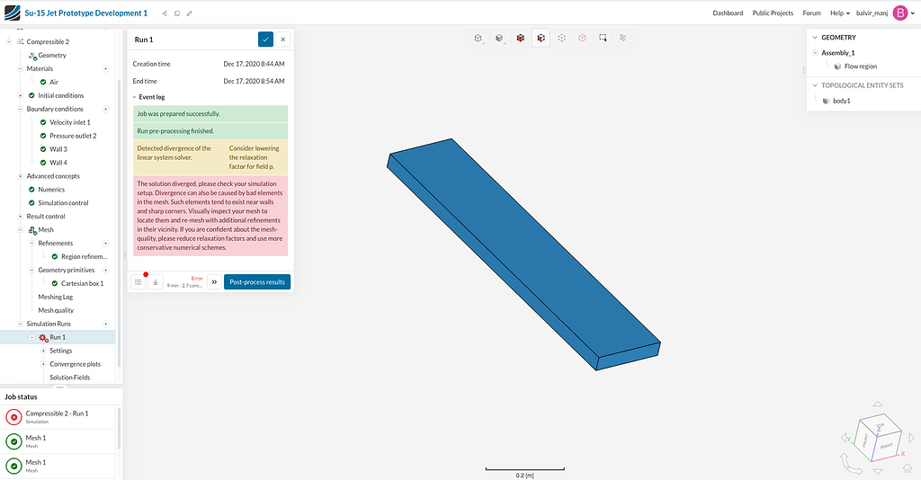 Diverging and simulation run errors - Project Support - SimScale CAE Forum