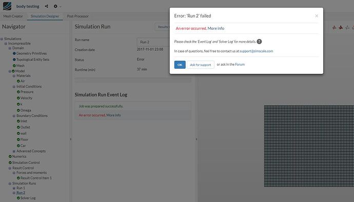 Simulation Error - Project Support - SimScale CAE Forum