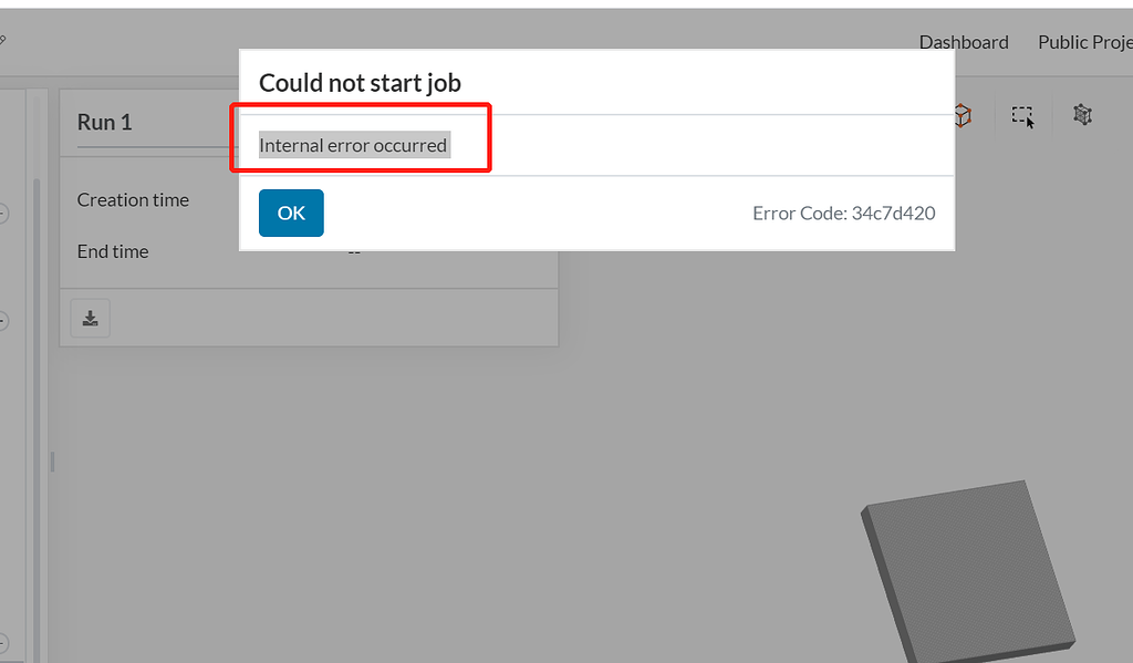 Simulation can not start：Internal error occurred - Using SimScale - SimScale CAE Forum