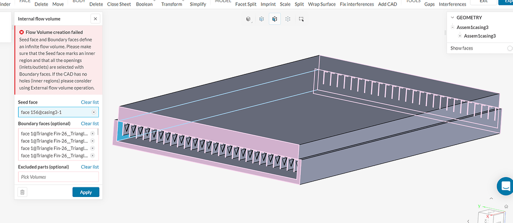 Problem in creating flow volume - CAD & Meshing - SimScale CAE Forum