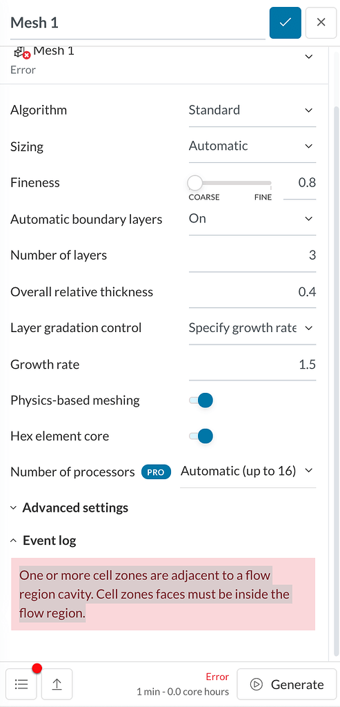 Issue with Cell Zones when Generating Mesh - Project Support - SimScale CAE Forum
