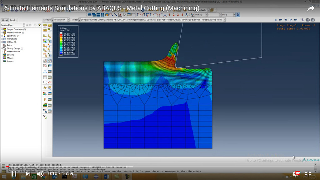 Cutting simulation using Johnson-Cook damage model - Project Support - SimScale CAE Forum