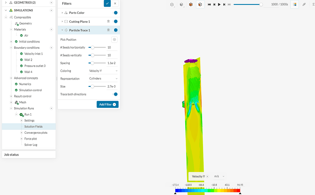 "problems with the particle trace" - Post-processing - SimScale CAE Forum