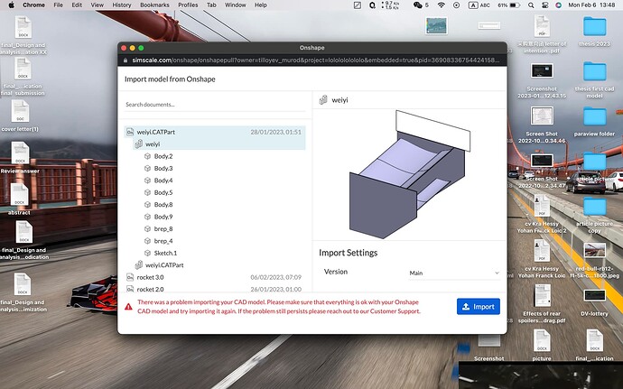 Export from onshape to simscale - Project Support - SimScale CAE Forum