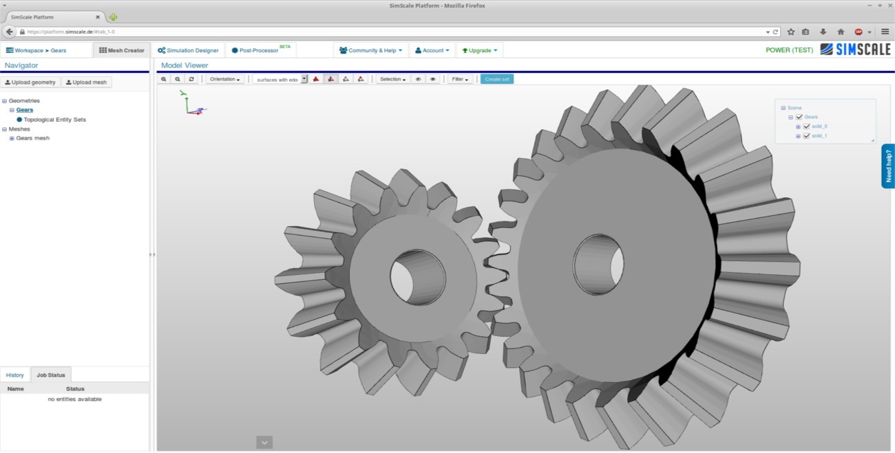 Dynamic Structural Analysis of Gears in Contact by stadlerj | SimScale
