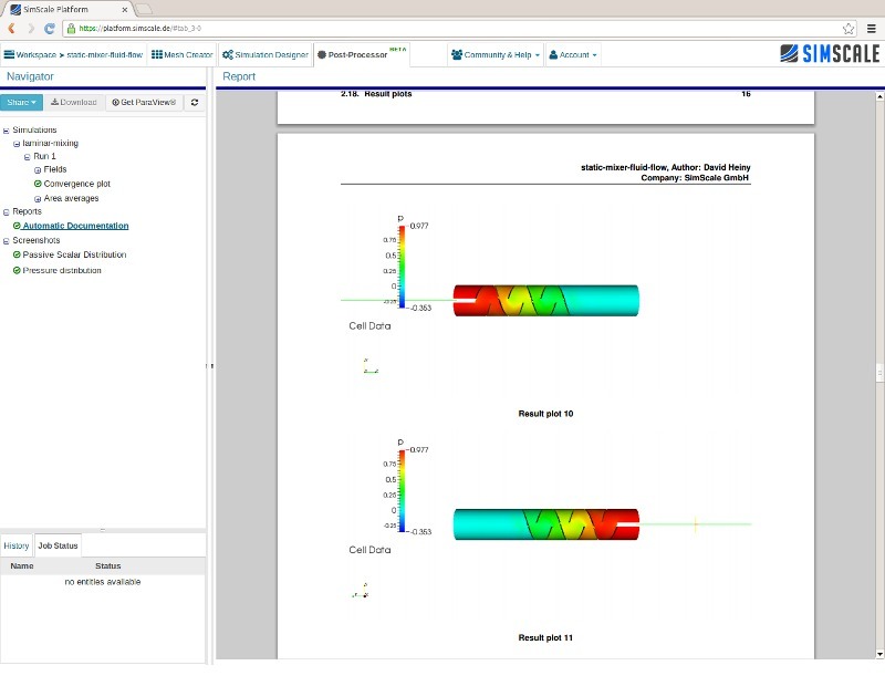 Fluid Flow through Static Mixer Design CFD Analysis by dheiny | SimScale