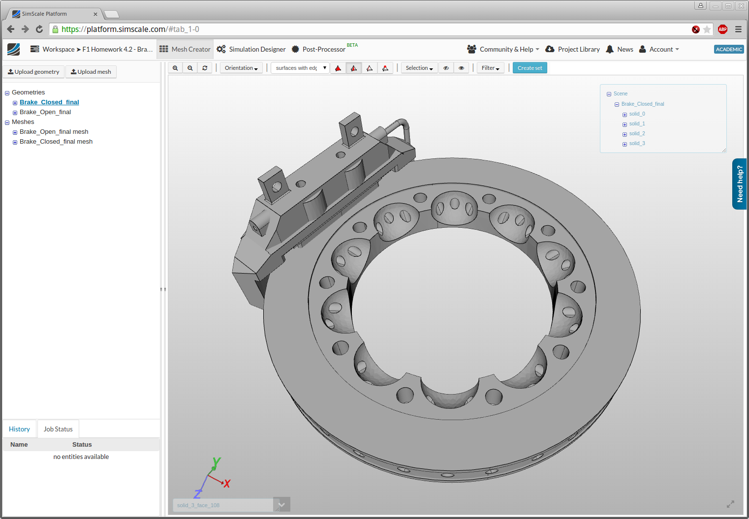 Frequency Analysis of a Disk Break Assembly by rszoeke
